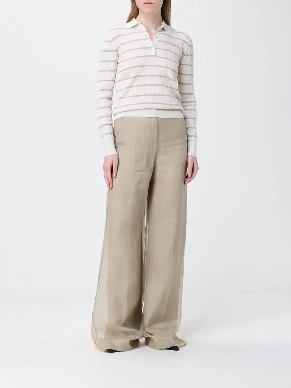Max Mara Striped Polo Shirt - Cream