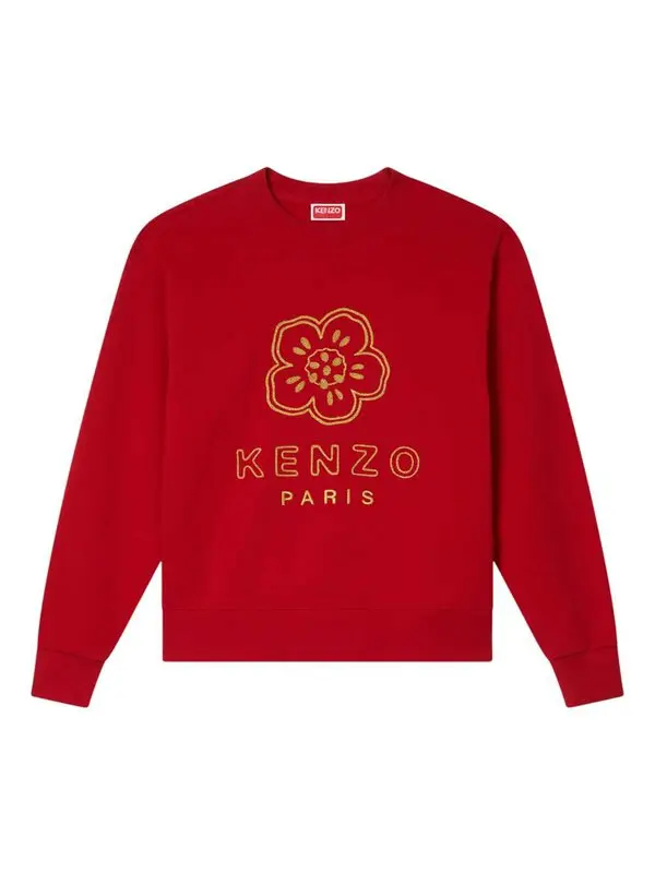 Kenzo Embroidered Boke Flower Cotton Sweatshirt - Red
