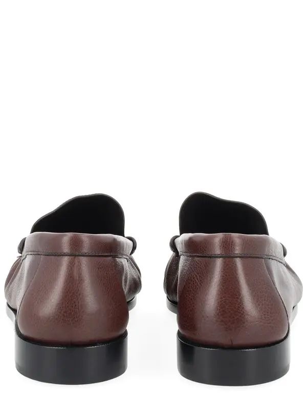 Saint Laurent Calf Leather Loafers - Brown