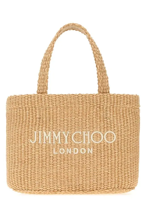 JIMMY CHOO Raffia Mini Beach Handbag