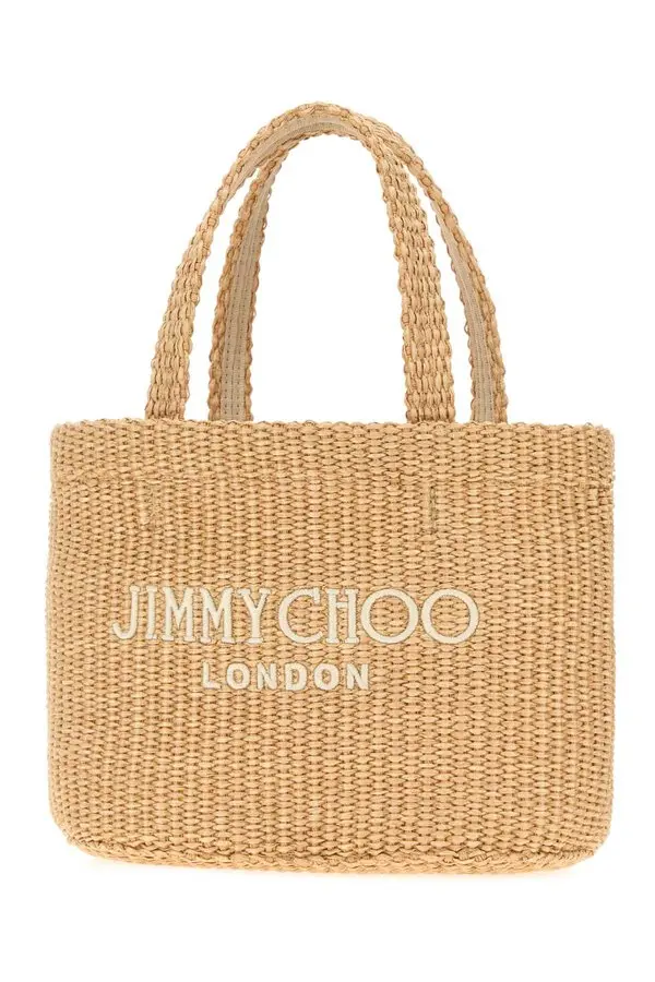 JIMMY CHOO Raffia Mini Beach Handbag