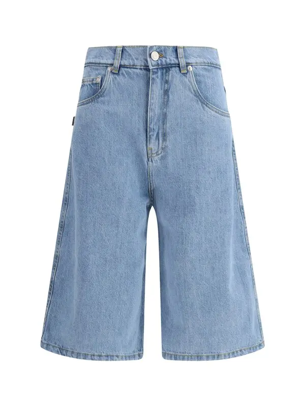 Coperni Wide Leg Denim Bermuda Shorts
