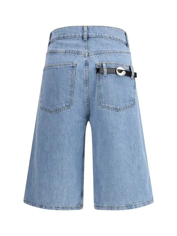 Coperni Wide Leg Denim Bermuda Shorts