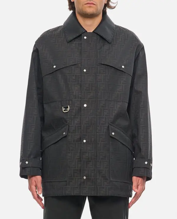 Fendi Coated Canvas Logo Blouson