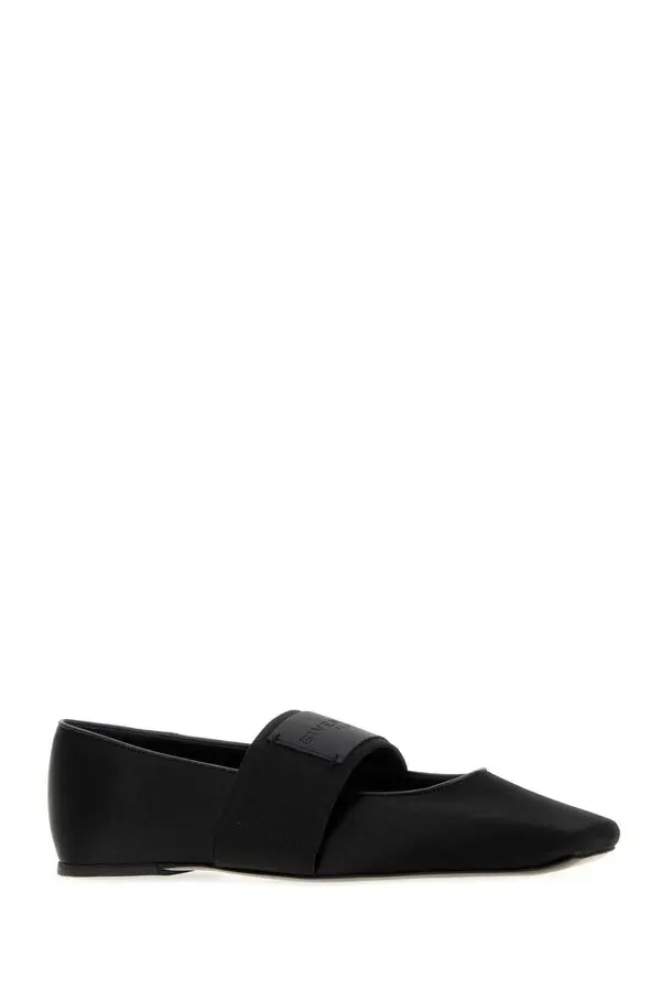 Givenchy Satin Sliced Square Ballerinas - Black