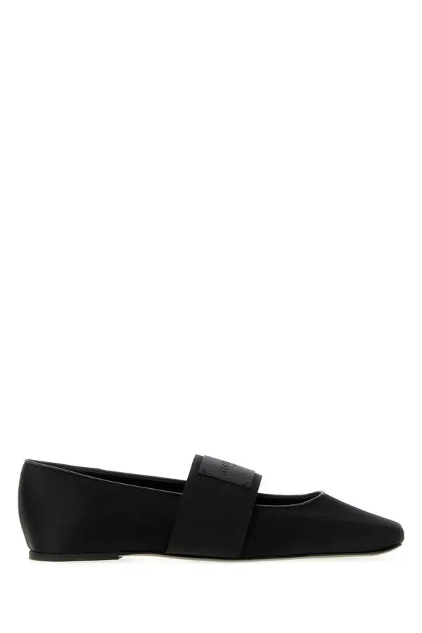 Givenchy Satin Sliced Square Ballerinas - Black
