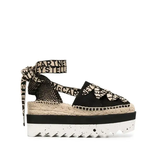 Stella McCartney Canvas Espadrilles With Tie-fastening Ankle Strap - Black