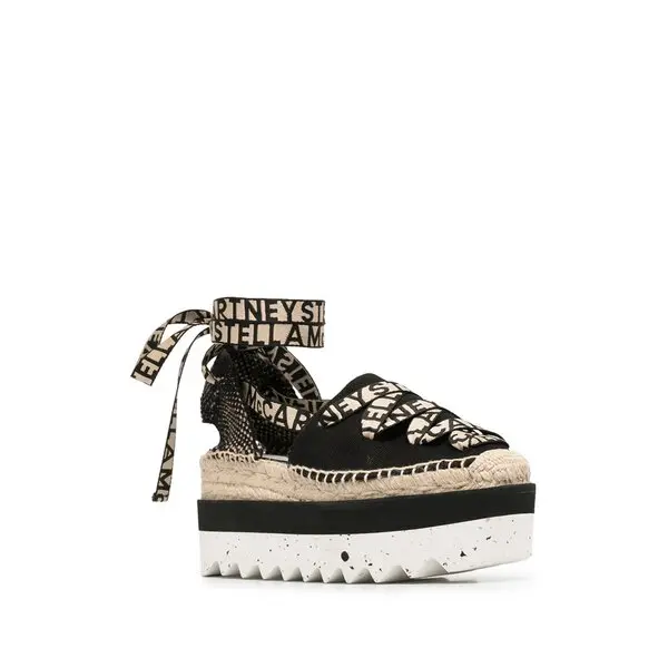 Stella McCartney Canvas Espadrilles With Tie-fastening Ankle Strap - Black
