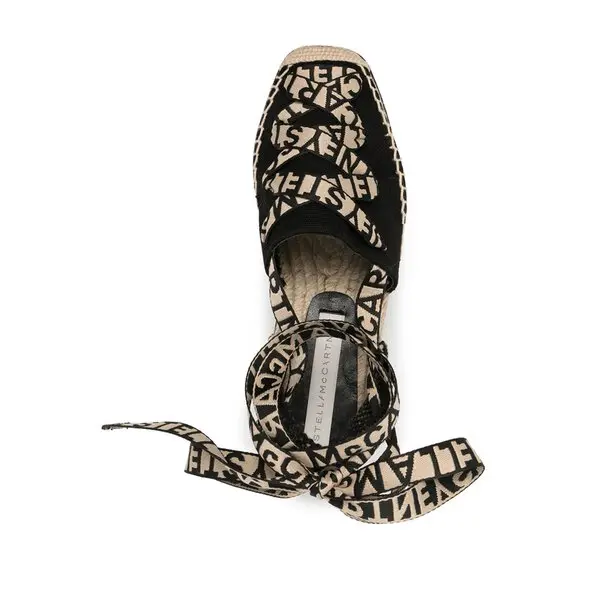 Stella McCartney Canvas Espadrilles With Tie-fastening Ankle Strap - Black