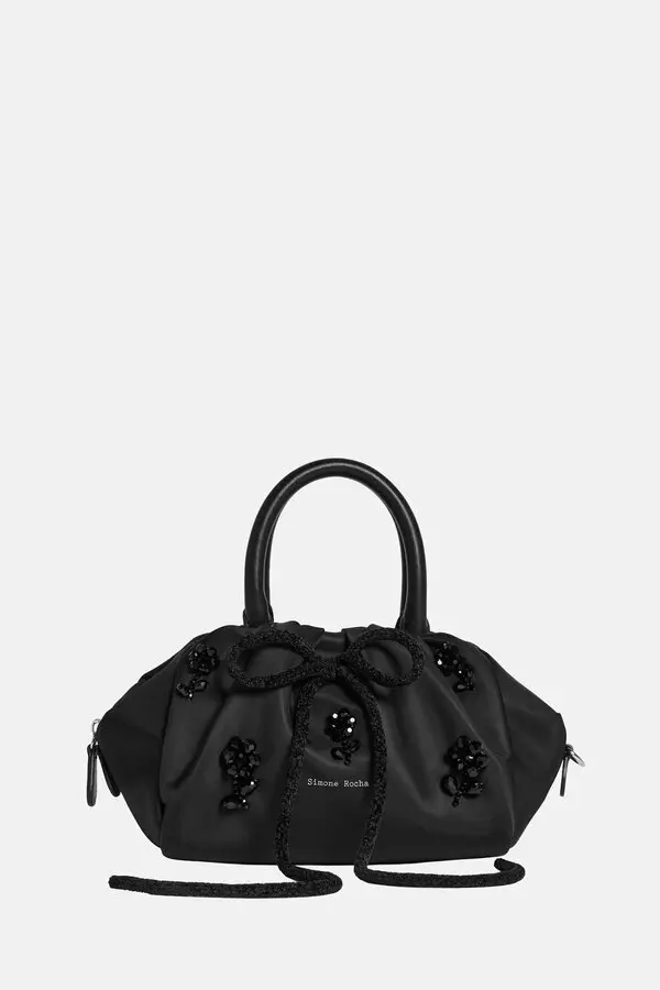 Simone Rocha Mini Gathered Top Handle Bag With Embroidery - Multicolor