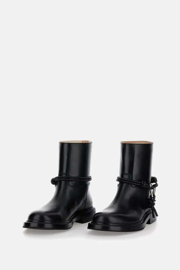 Bottega Veneta Braided Leather Ankle Boots - Multicolor