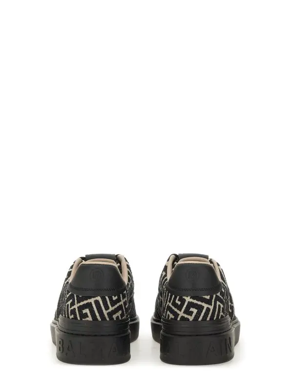 Balmain Jacquard B-court Sneakers - Black