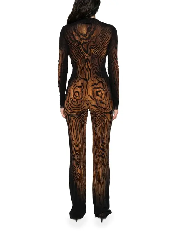 JEAN PAUL GAULTIER Mesh Printed Top - Black