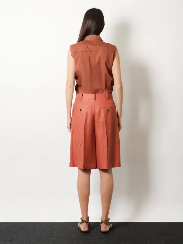 Brunello Cucinelli Linen Shorts With Monili Detail - Multicolor