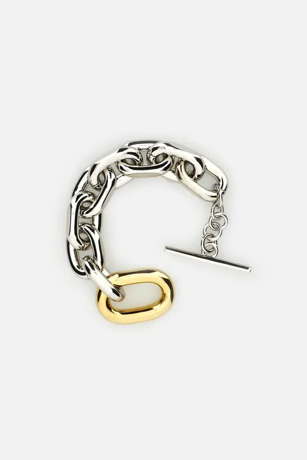 Rabanne Chain Bracelet With Gold Detailing - Multicolor