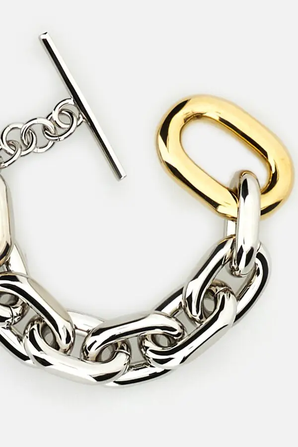 Rabanne Chain Bracelet With Gold Detailing