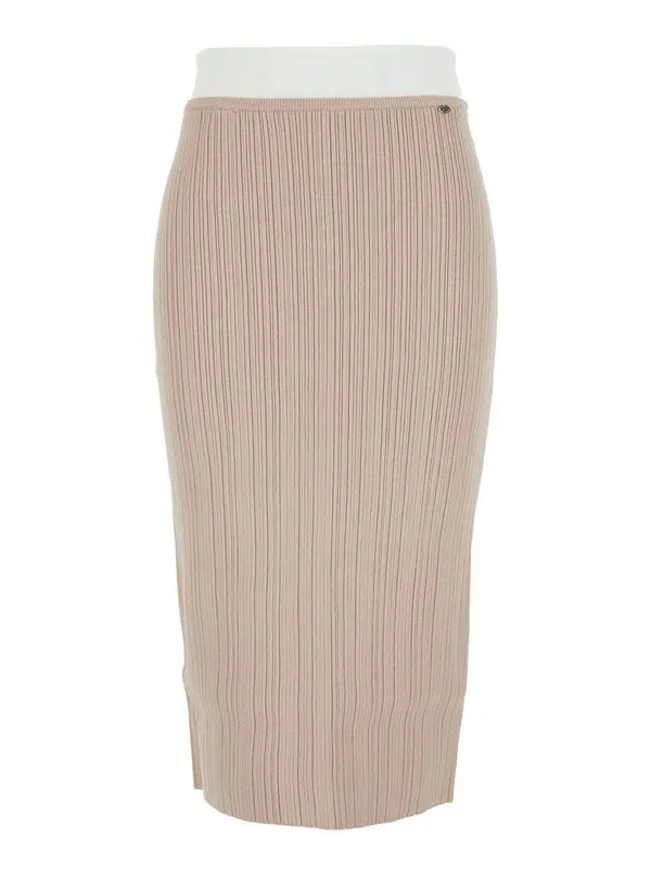 DIESEL® M-zinia Viscose Blend Dress With Contrast Waist And Logo Plate - Multicolor