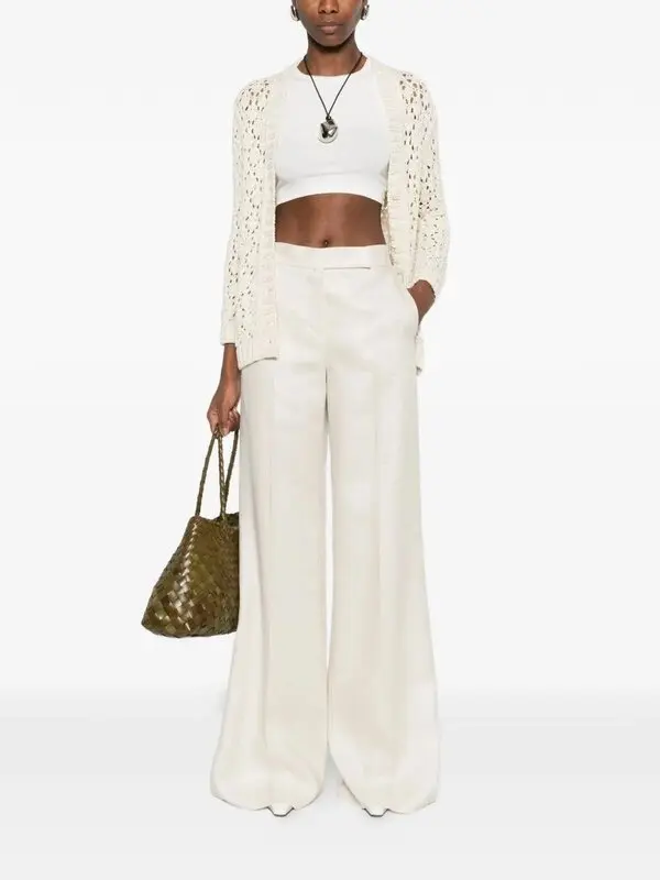Max Mara Linen Wide Leg Trousers - Multicolor