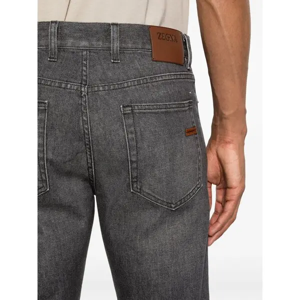Zegna Grey Denim Slim-fit Jeans