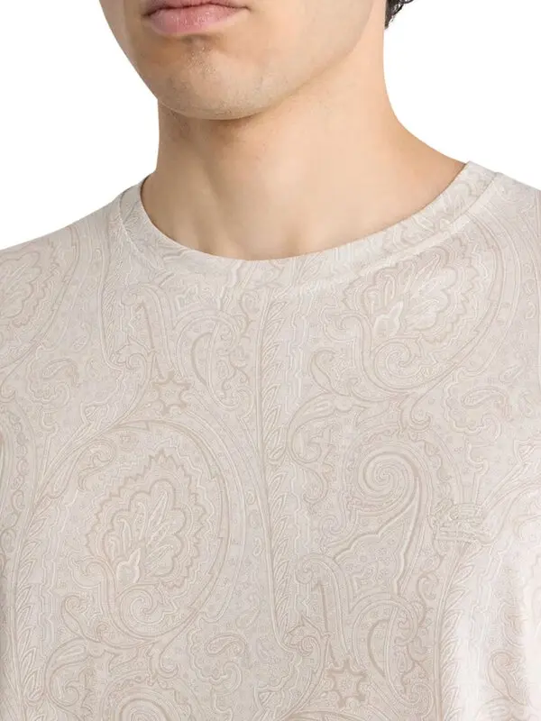 Etro Cotton T-shirt With Arnica Pattern - Cream
