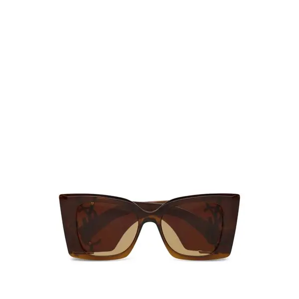 Saint Laurent Logo Detail Cat-eye Frame Sunglasses - Brown