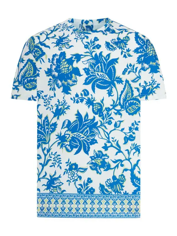 Etro Soho Cotton T-shirt With Placed Print - Multicolor