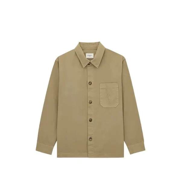 Saint Laurent Neutrals Jackets Shirt Jackets - Cream