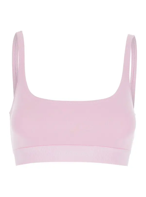 TOM FORD Top Bralette With Wide Neckline And Logo Lettering On The Front In Modal Stretch - Pink