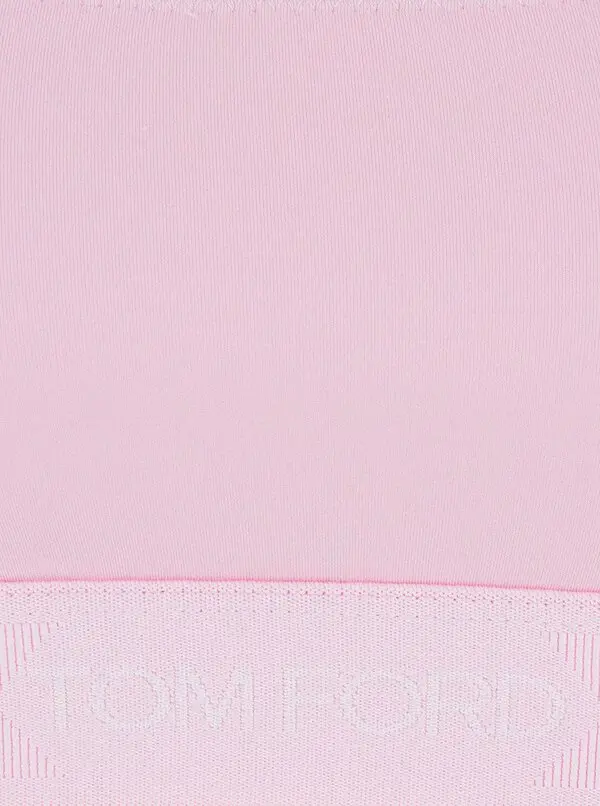 TOM FORD Top Bralette With Wide Neckline And Logo Lettering On The Front In Modal Stretch - Pink