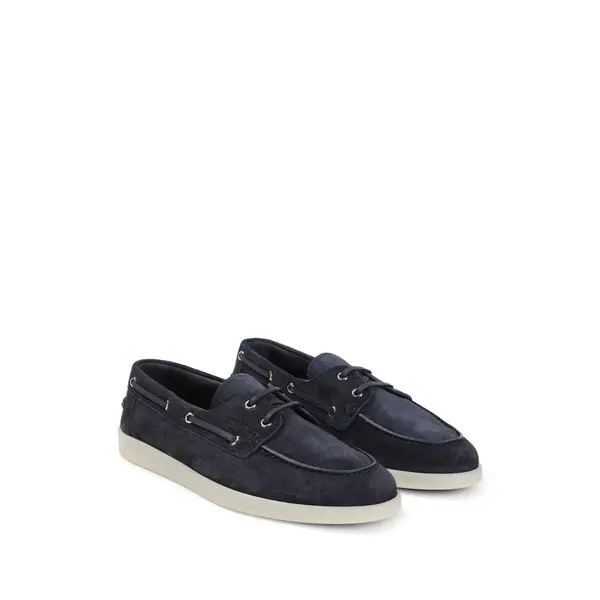 Prada Suede Low-top Boat Shoes With Artisan Finishes