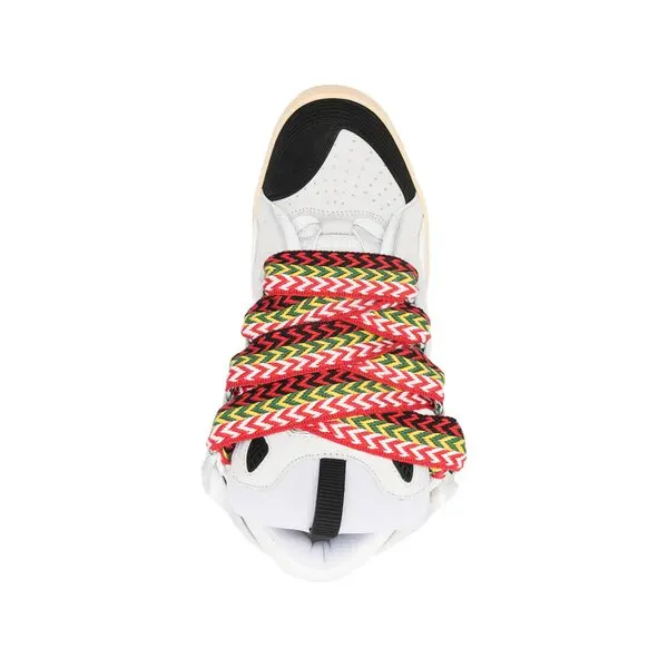 LANVIN Low-top Sneakers With Perforated Toebox And Lace-up Fastening - White