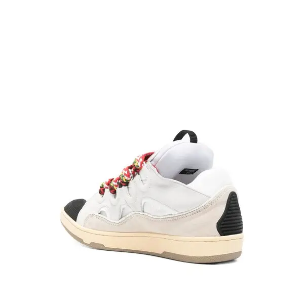 LANVIN Low-top Sneakers With Perforated Toebox And Lace-up Fastening - White