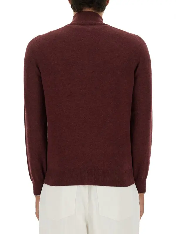 Brunello Cucinelli Cashmere Quarter Zip Sweater - Brown