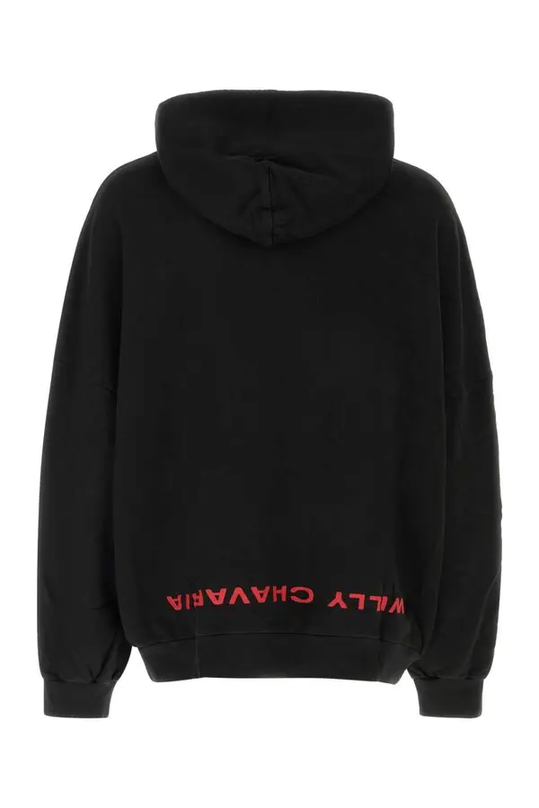 WILLY CHAVARRIA Willy Chavarría Cotton Oversized "welcome To America" Sweatshirt - Black