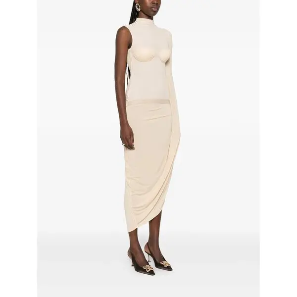 JEAN PAUL GAULTIER High Neck Sleeveless Paneled Dress
