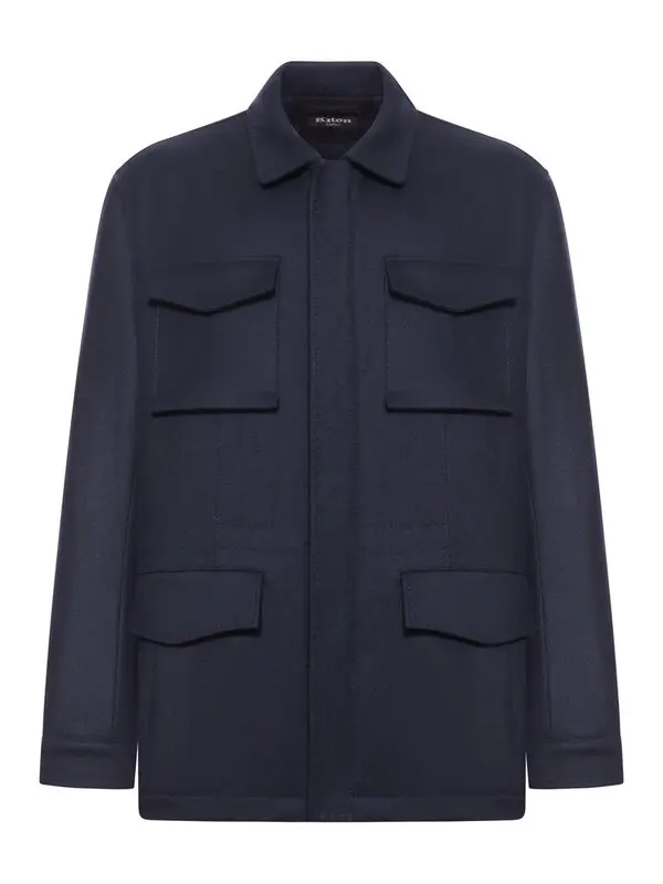 Kiton Multi-pocket Cashmere Field Jacket - Blue