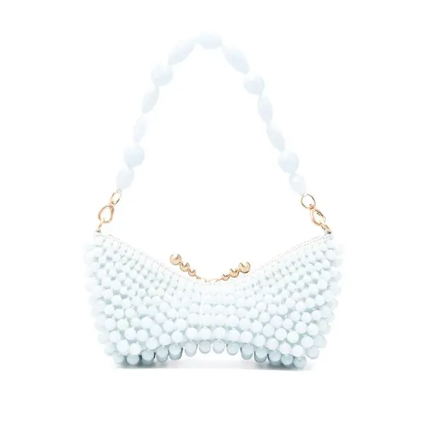 Cult Gaia Light Beaded Shoulder Bag - Blue