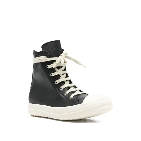 Rick Owens Leather Lace-up Trainers - Black