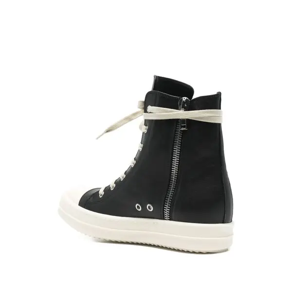 Rick Owens Leather Lace-up Trainers - Black