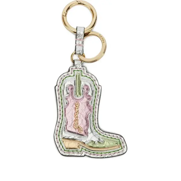 GANNI Tone Boot Shape Keyring - Silver
