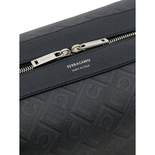 FERRAGAMO Monogram Leather Wash Bag