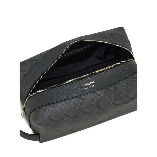 FERRAGAMO Monogram Leather Wash Bag