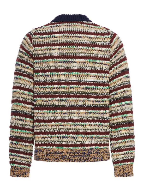 Sacai Cotton Knitted Pullover With Contrasting Collar
