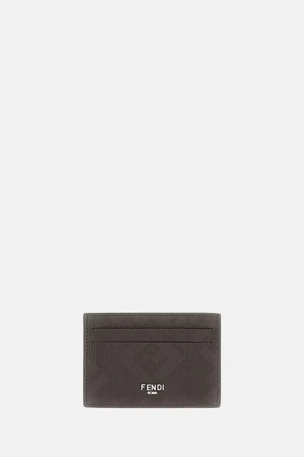 Fendi Slim Cardholder In Shadow Leather - Multicolor