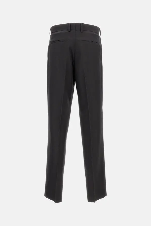 Fendi Brown Wool Crêpe Cigarette Trousers - Multicolor