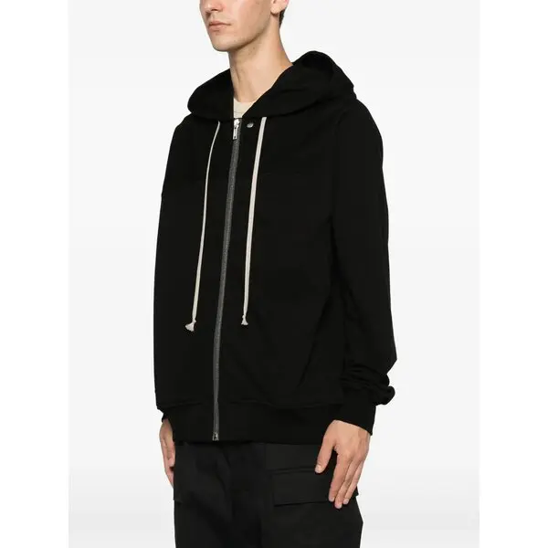 Rick Owens Cotton Zip-up Hoodie With Drawstring Hood
