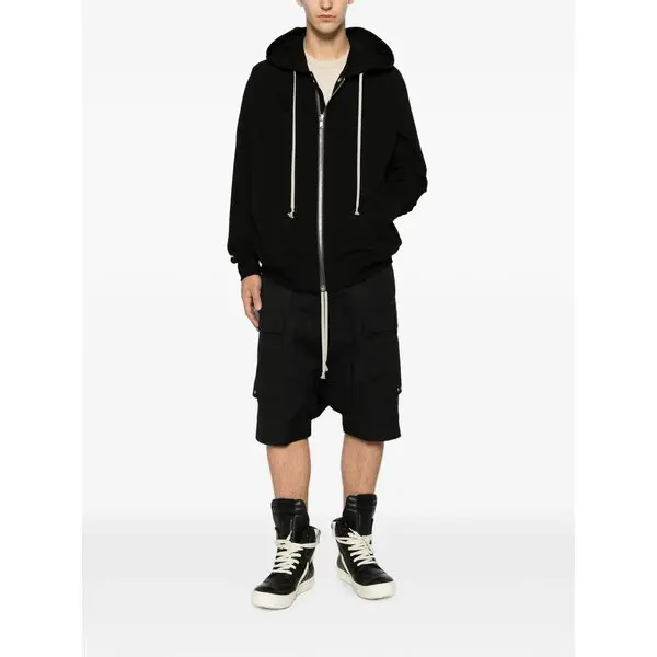 Rick Owens Cotton Zip-up Hoodie With Drawstring Hood