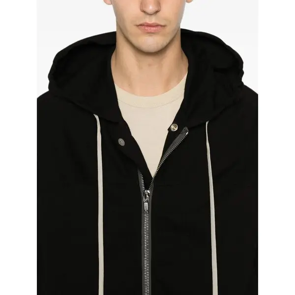 Rick Owens Cotton Zip-up Hoodie With Drawstring Hood