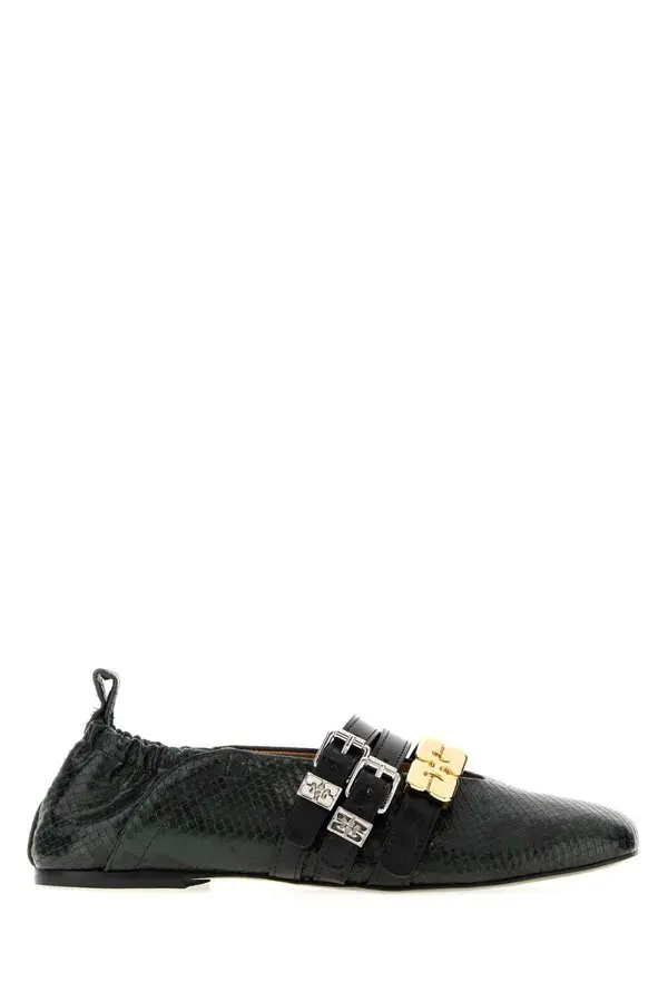 GANNI Printed Synthetic Leather Ballerinas - Multicolor