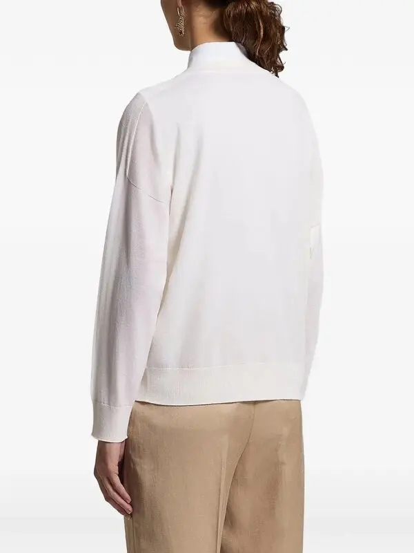 Peserico Wool V-neck Sweater With Pocket Detail
